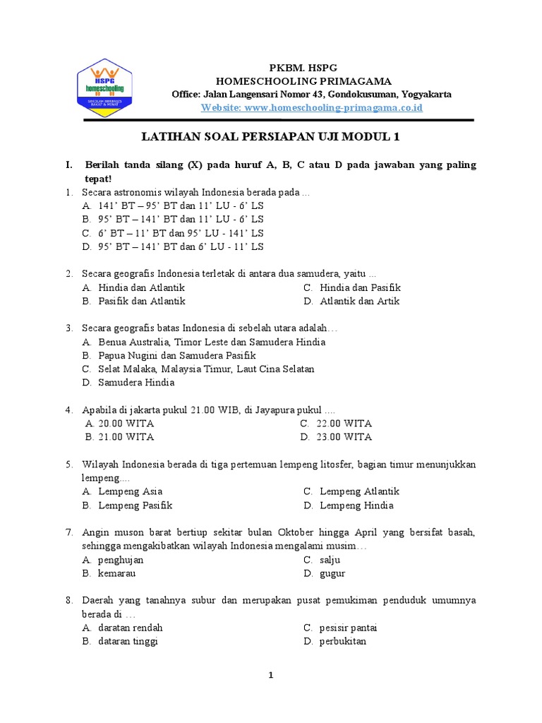 Latihan Soal Uji Modul 1 | PDF