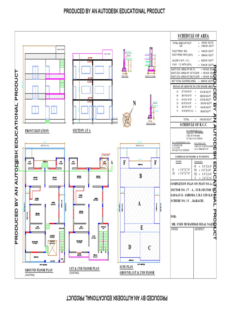 240.00 SQ - YD COMPLETION PLOT NO.A-12 SADAAT-E - AMROHA 36X60 KASHIF BHAI 30-11-2021-Model ...