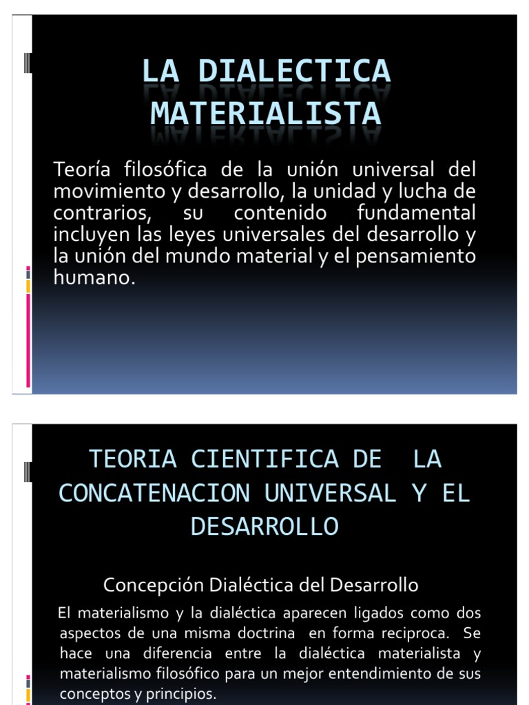 La Dialectic A Materialist A | PDF | Dialéctico | Materialismo