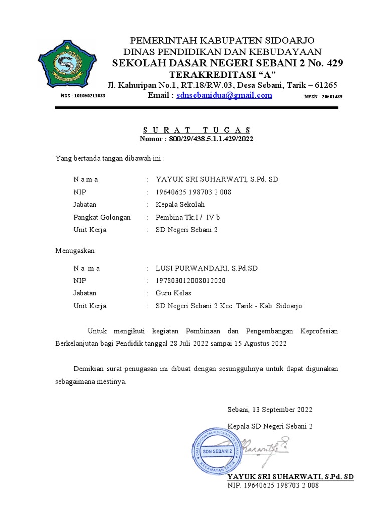 Surat Tugas PKB 2022 | PDF