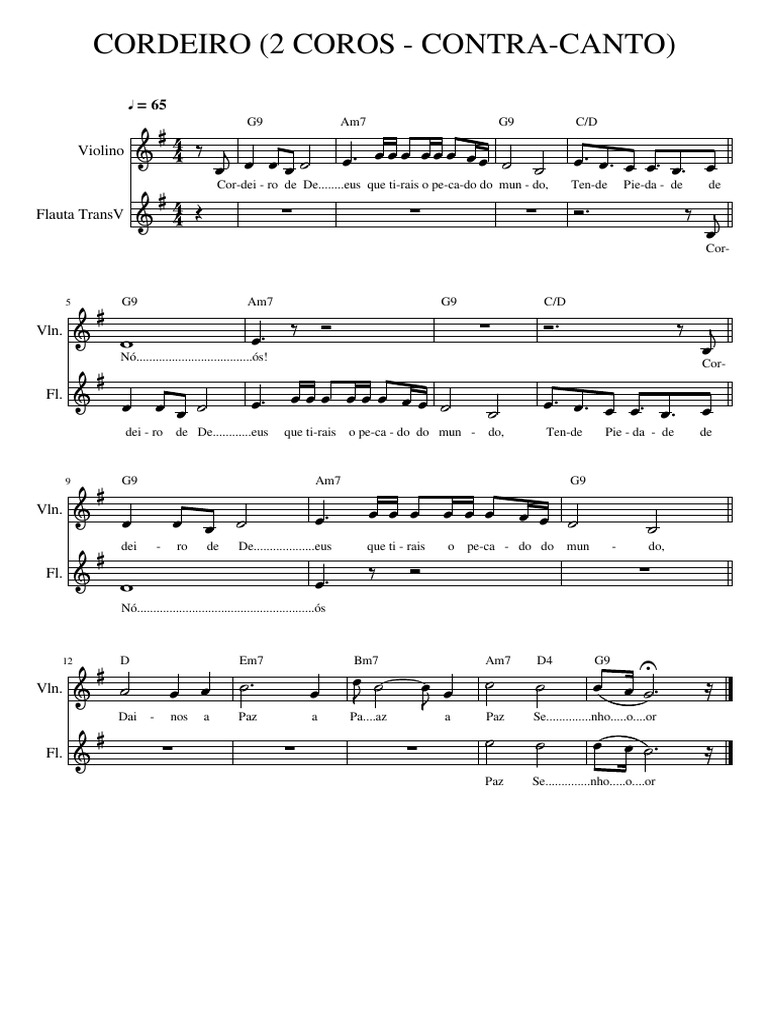 Cordeiro (2 Coros - Contra-Canto) | PDF