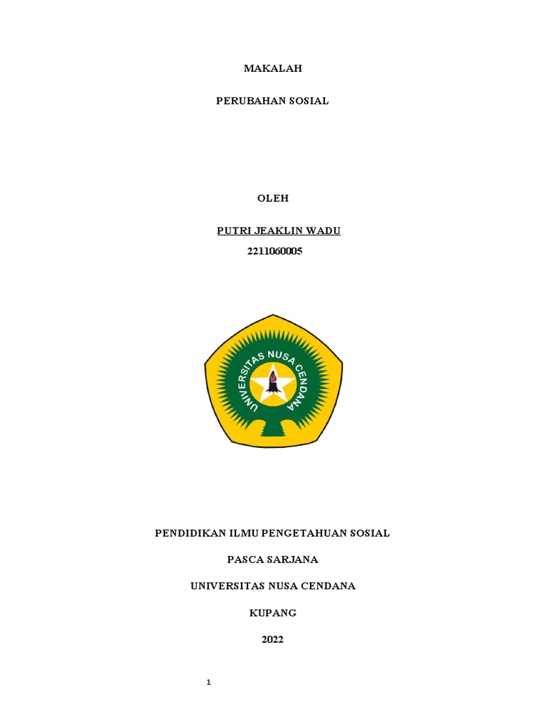 Makalah Perubahan Sosial | PDF | Karier & Perkembangan | Ilmu Sosial