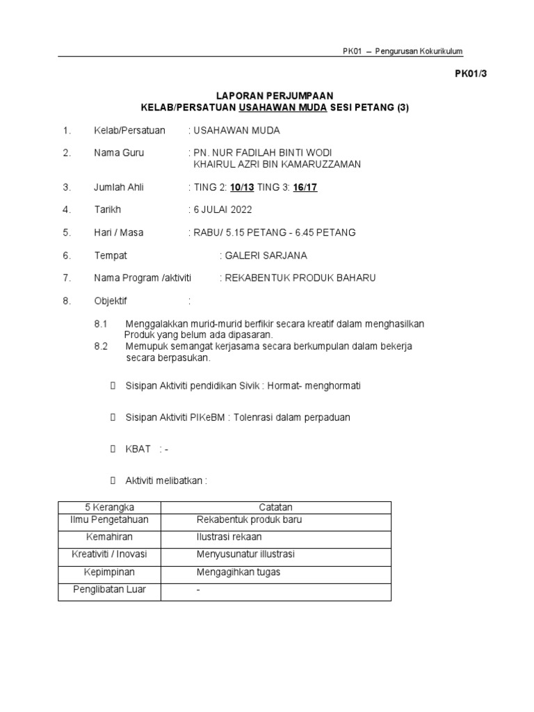 Laporan P3-6 - 7 (Rekacipta Produk Baharu) | PDF