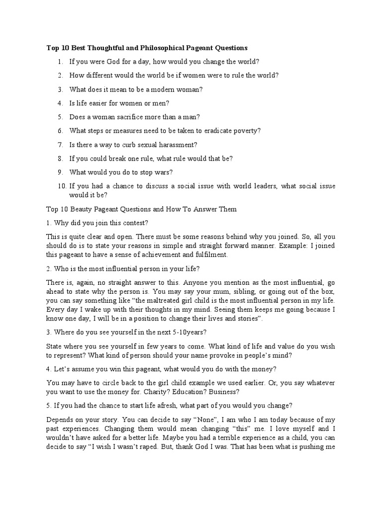 Pageant Questions | PDF | Nasa