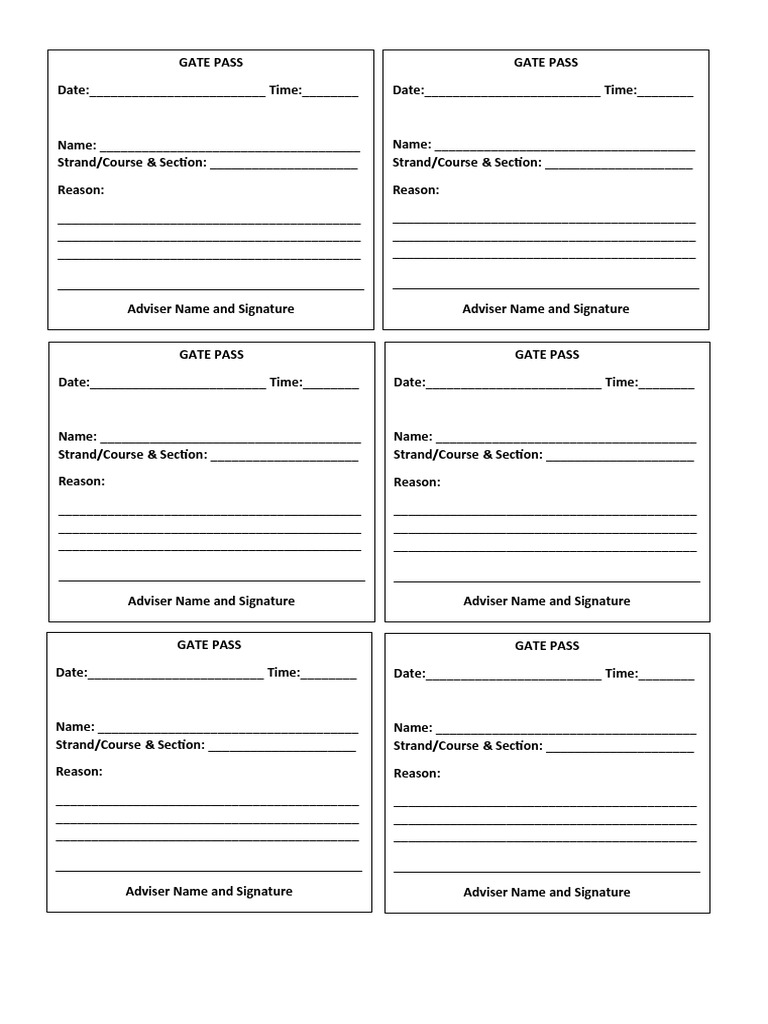 Gate Pass | PDF