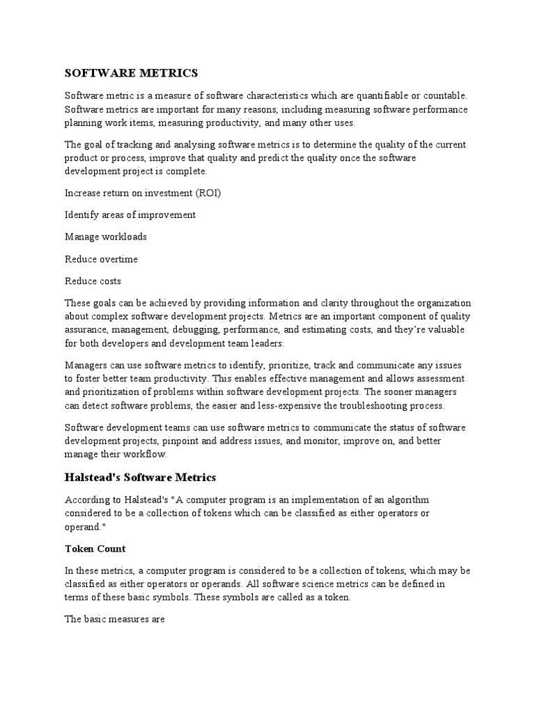 Software Metrics Notes Pdf Computer Program Programming