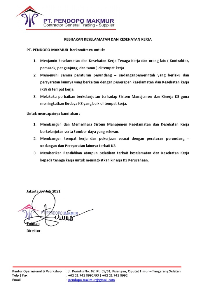 Hse PT Pendopo Makmur | PDF