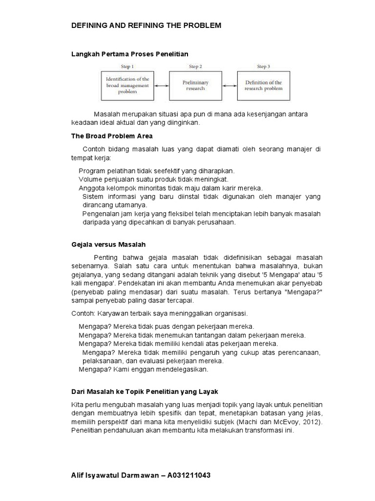 Tugas 3 RMK The Broad Defining The Problem Statement - Alif Isyawatul ...