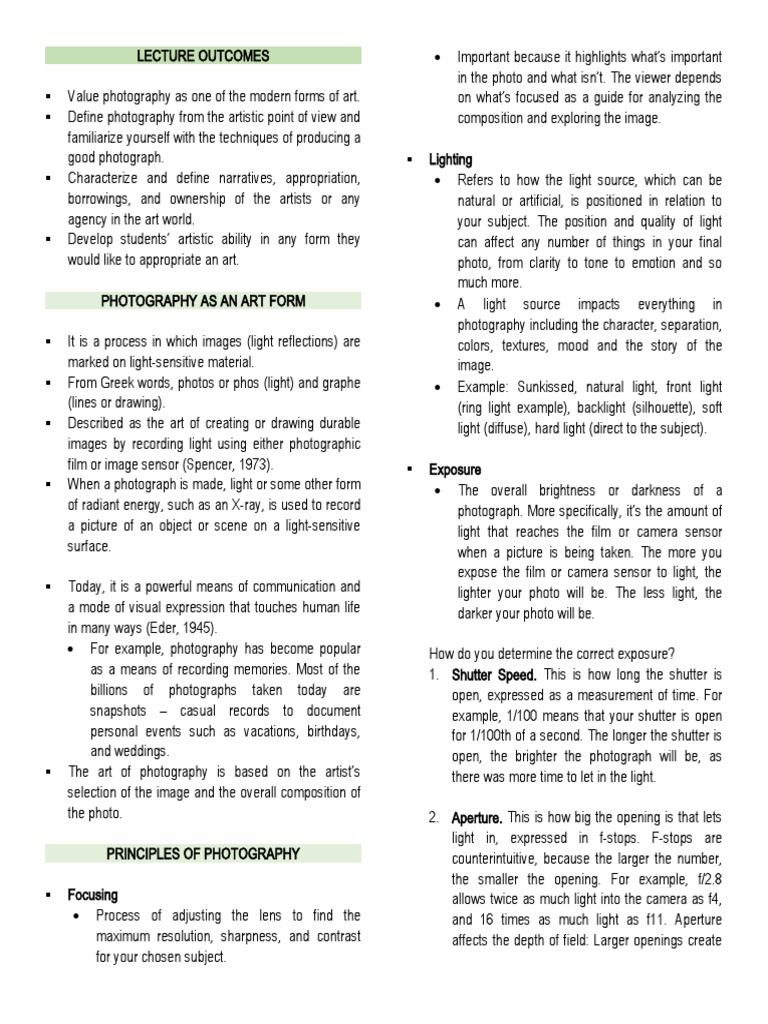 #7 Photography | PDF | Composition (Visual Arts) | Camera
