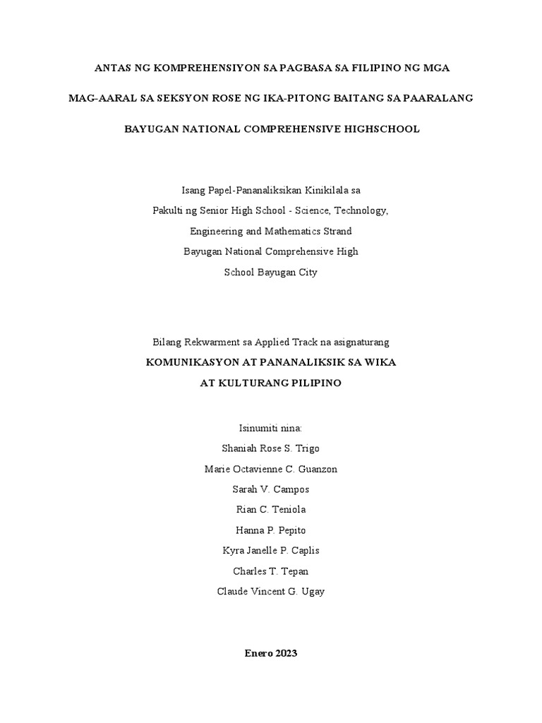 Kompan Pananaliksik Kaniii | PDF