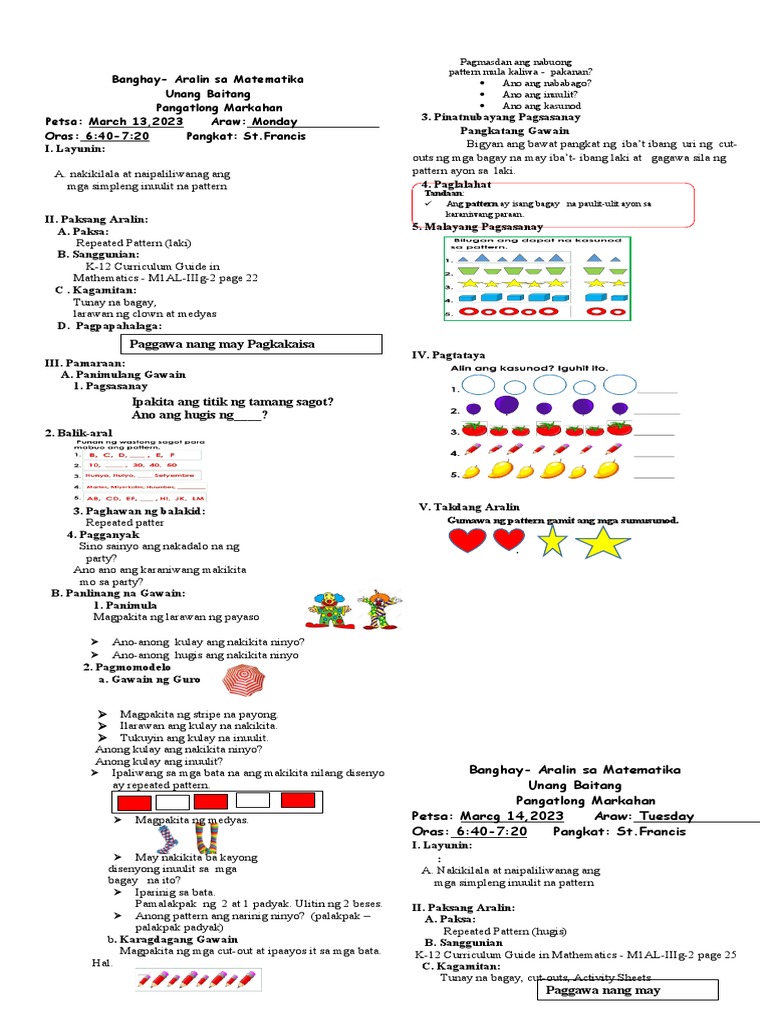 Math LP March 14151617 March 20212223 March 25 Holiday Ramadanst - Paul 3 | PDF