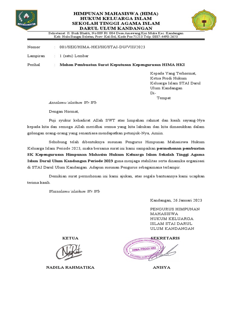S Permohonan Pembuatan SK 2023 | PDF