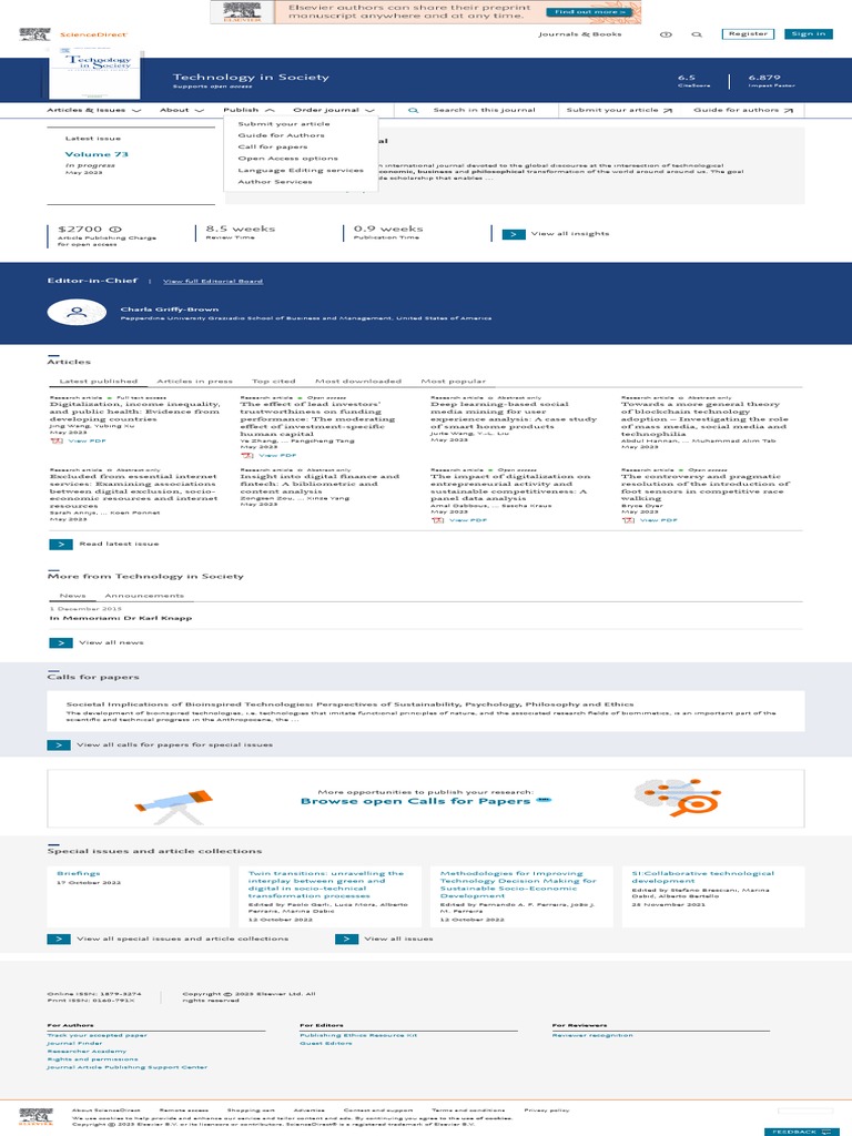 Technology in Society - Journal - ScienceDirect - Com by Elsevier | PDF ...