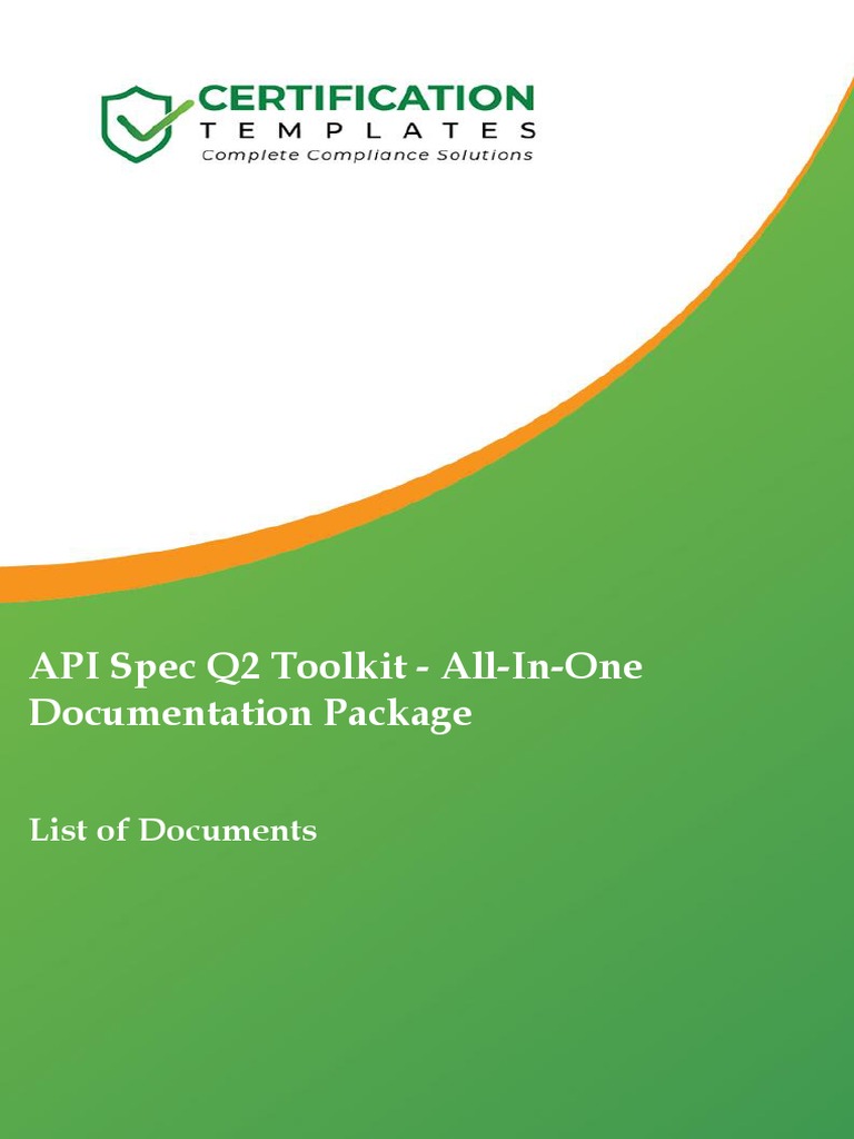 API Spec Q2 Toolkit for Oil & Gas | PDF | Verification And Validation | Quality Management System