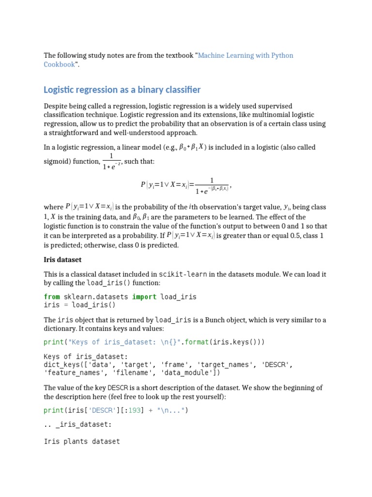Classification Algorithms II | PDF | Logistic Regression | Statistical ...
