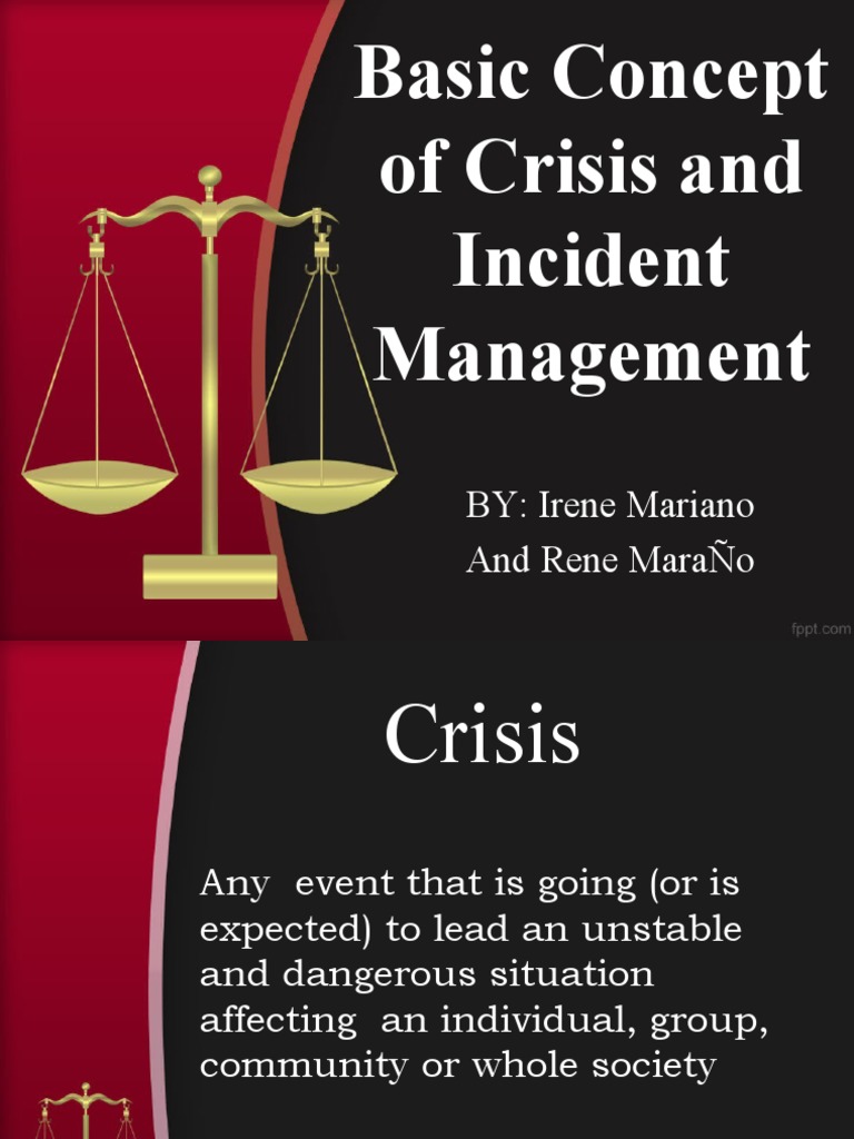 Basic Concept of Crisis and Incident Management: By: Irene Mariano and Rene Maraño | PDF ...