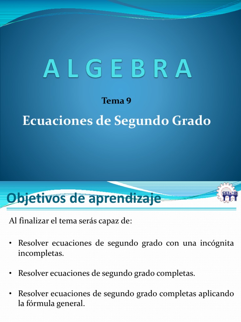 Ecuaciones de Segundo Grado: Métodos y Soluciones | PDF | Ecuaciones ...