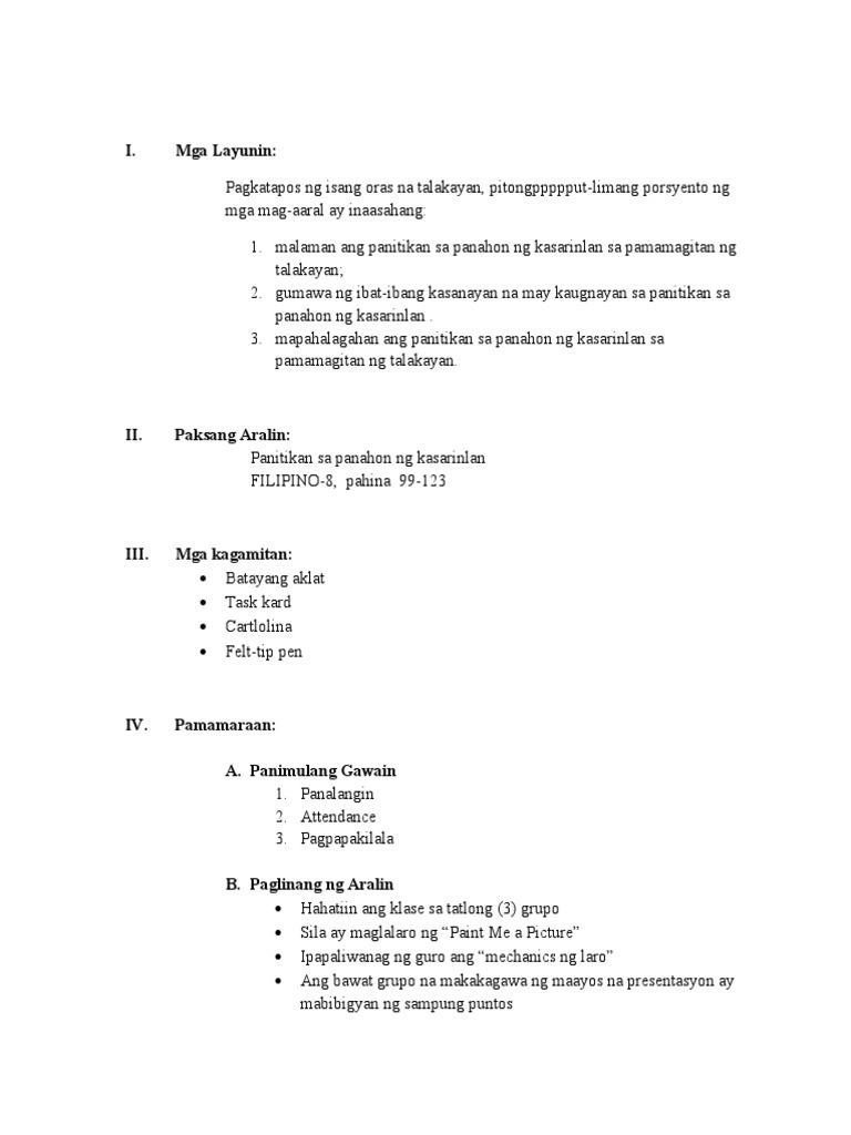 FILIPINO (LP - Tabon) | PDF