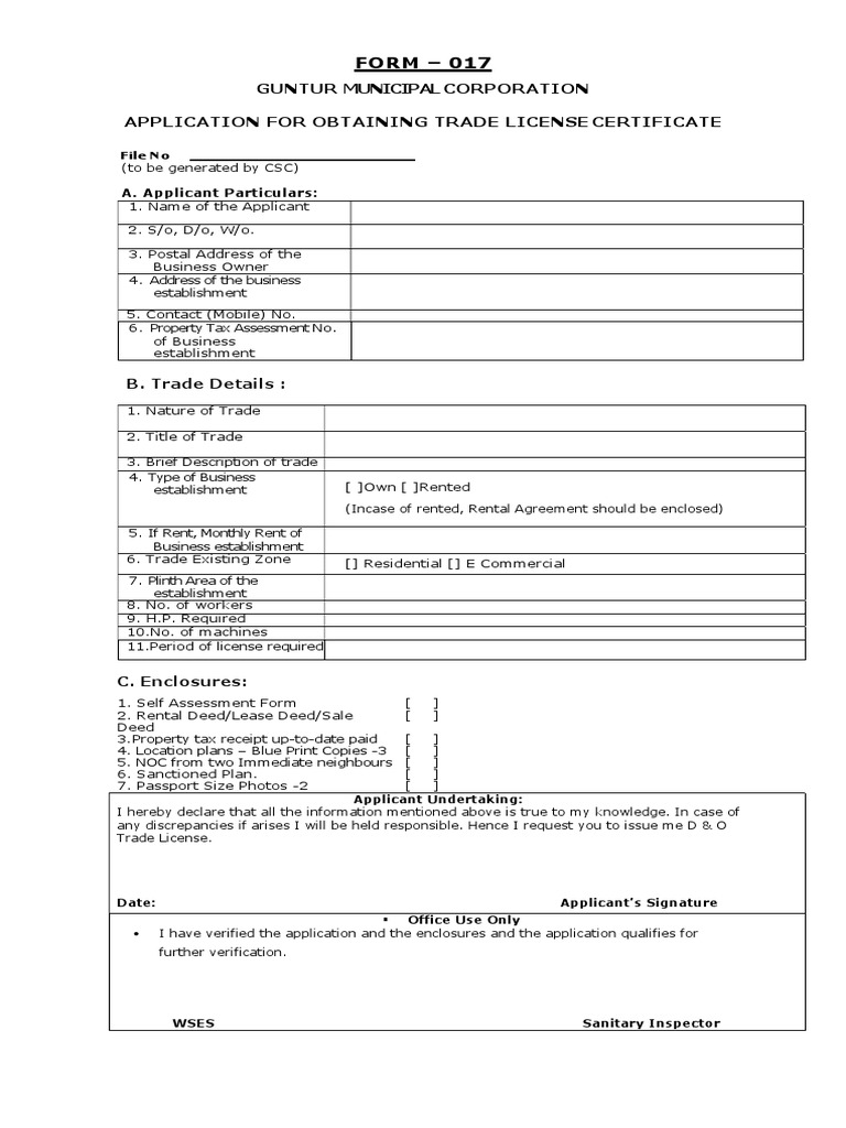 Application for Trade License | PDF | Property Law | Private Law