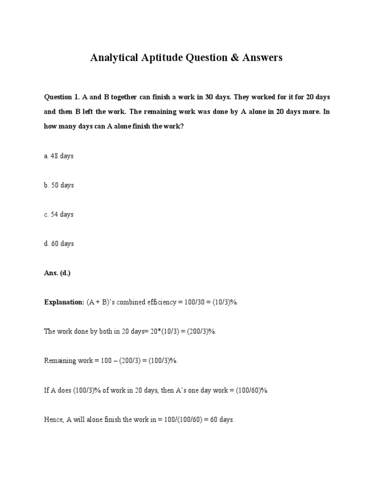 Analytical Aptitude Question & Answers | PDF | Angle | Triangle