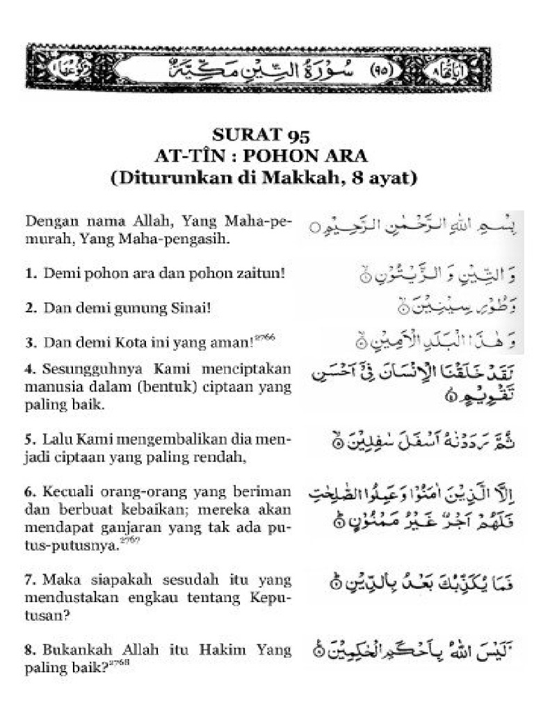 Surat At Tin Dan Artinya Pdf 