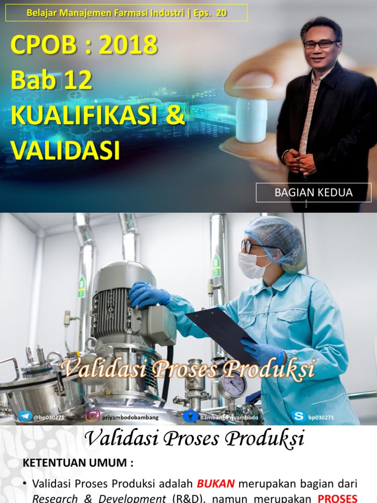 CPOB: 2018 Bab 12 Kualifikasi & Validasi: Bagian Kedua | PDF ...
