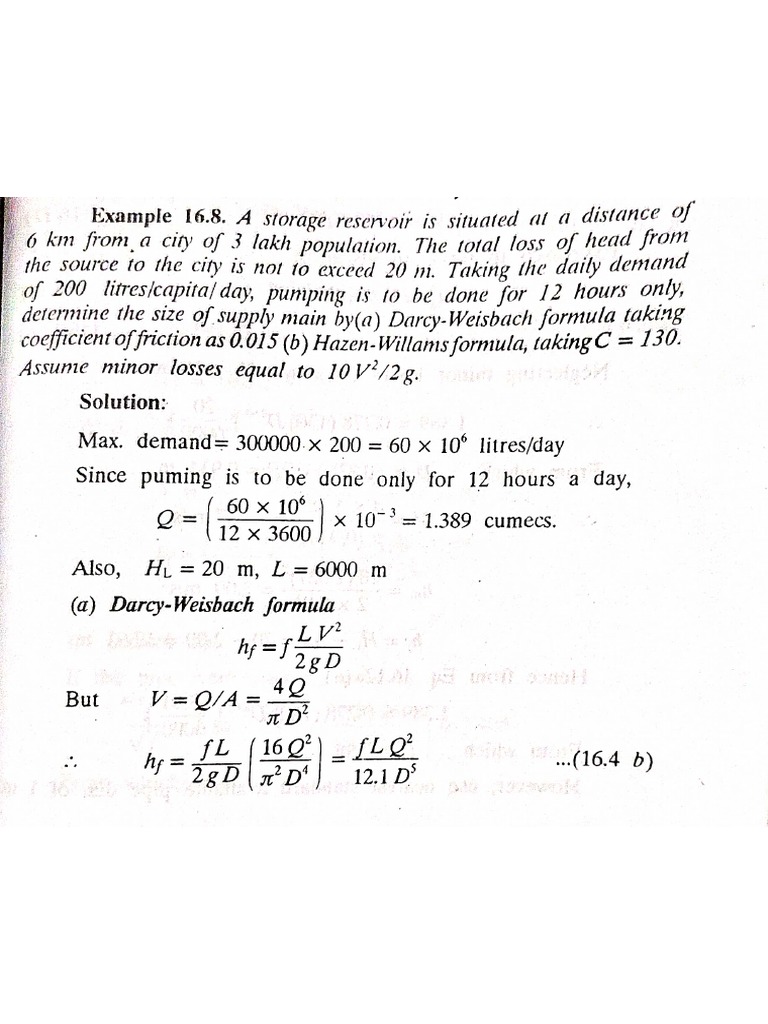Darcy Weisbach Equation | PDF