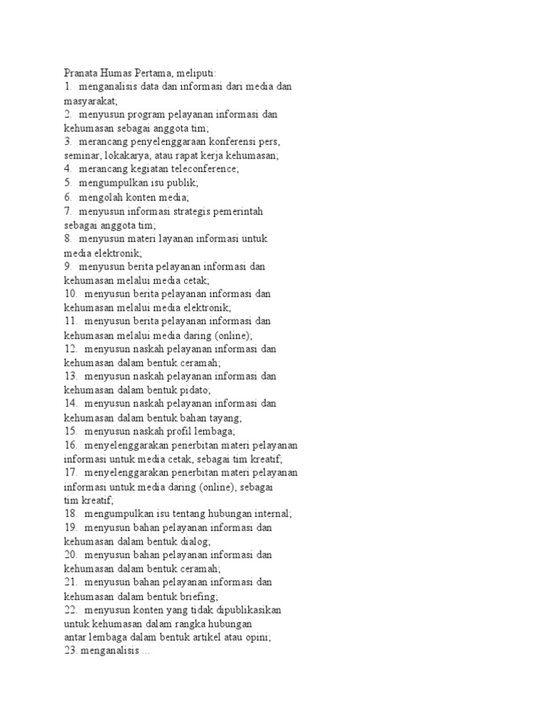 Tugas Pranata Humas: Analisis & Publikasi | PDF | Karier & Perkembangan