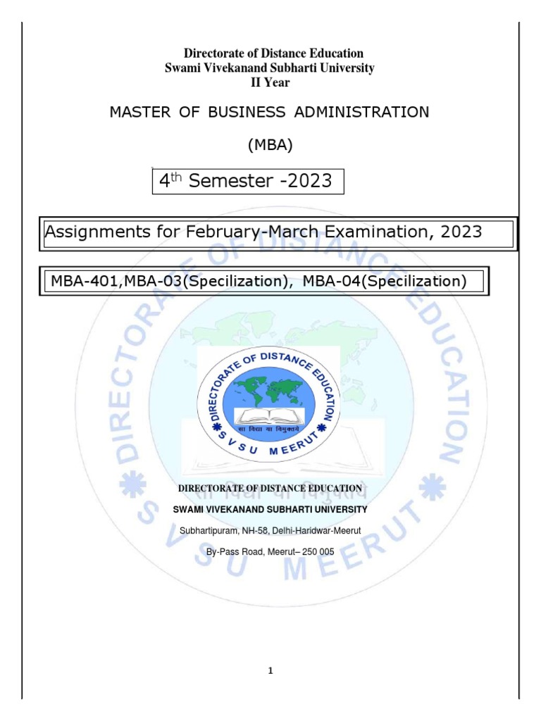 Mba - Iv Sem | PDF | Master Of Business Administration | Distance Education