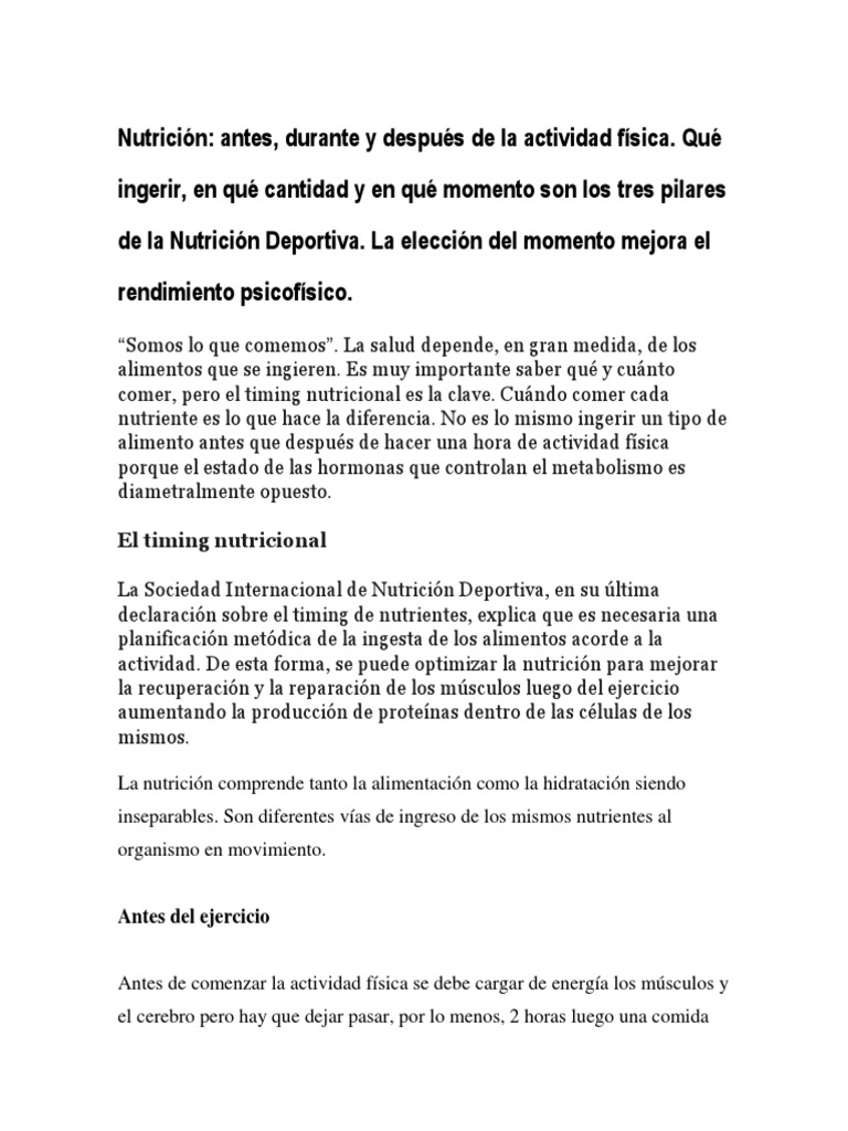 Nutricion y Actividad Fisica | PDF | Nutrición | Dieta y nutrición