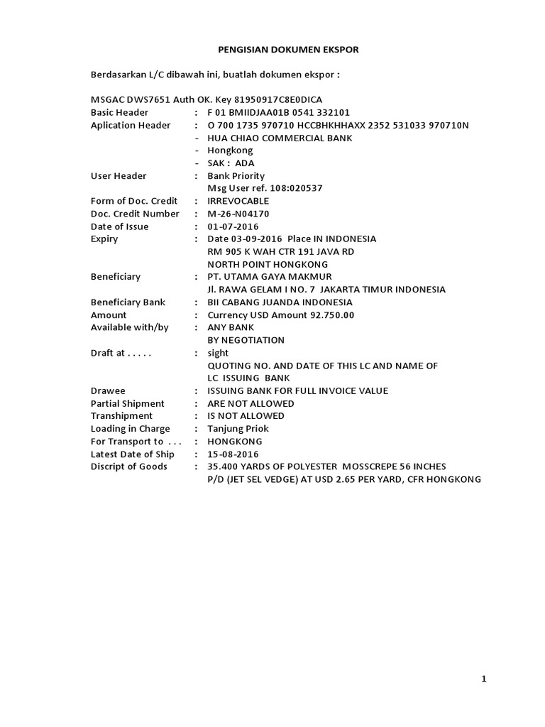 Dokumen Ekspor Pdf Cargo Business