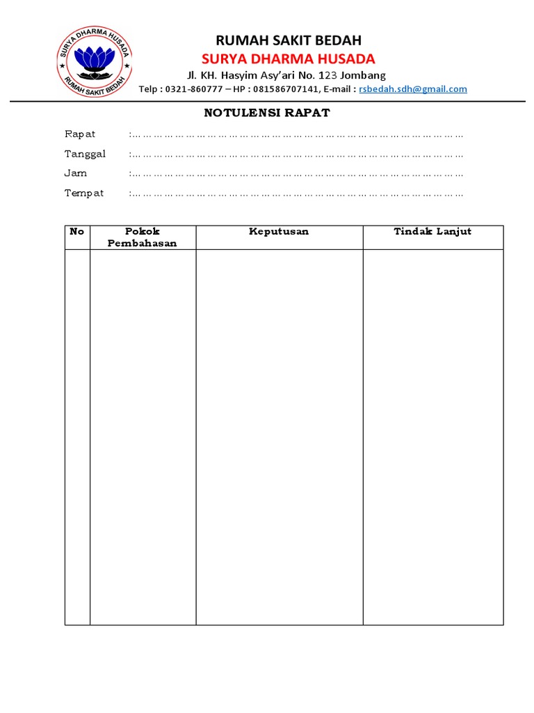 Notulensi Rapat | PDF