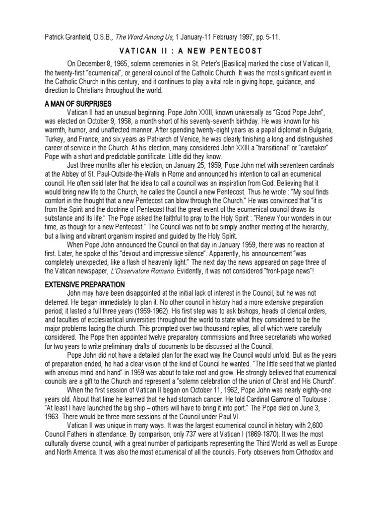 102 - Vatican II | PDF | Catholic Church | Second Vatican Council