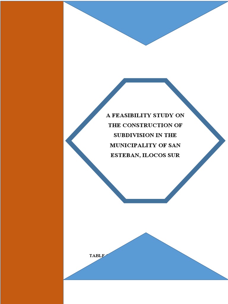 Feasibility Study On The Construction of Subdivision | PDF | Market ...