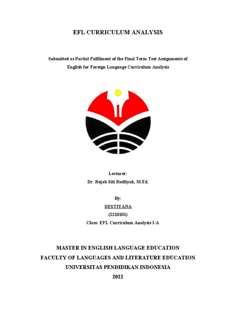 Efl Curriculum Analysis | PDF | Curriculum | Teachers