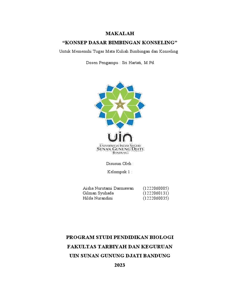 Makalah Bimbingan Dan Konseling Kelompok 1 | PDF | Pengembangan Diri