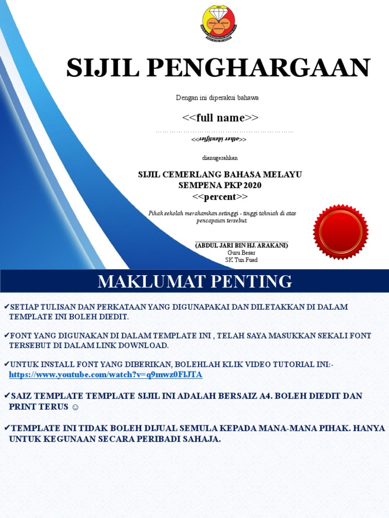 Template Sijil 4 | PDF