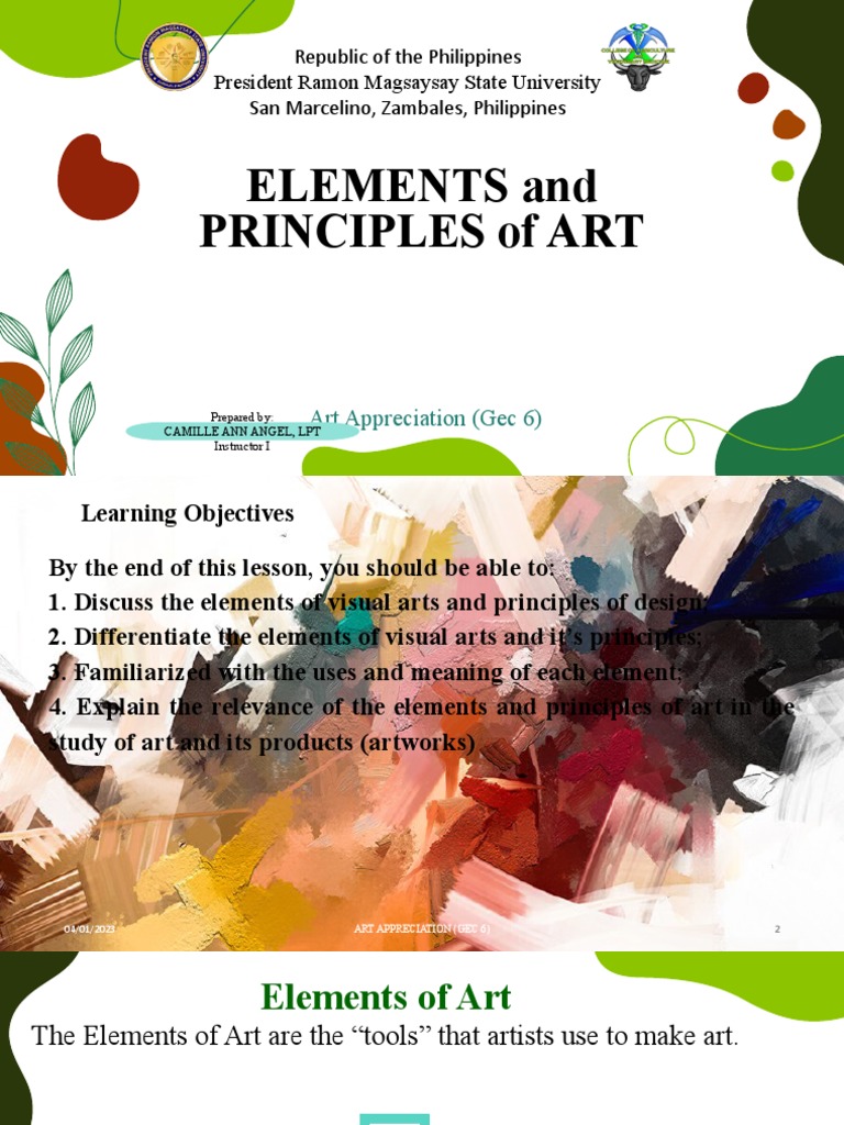 Elements and Principles of Art | PDF | Drawing | Color