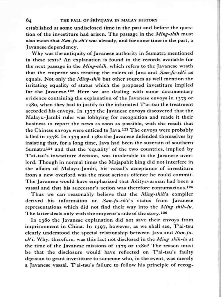 The Fall of Srivijaya in Malay History - O. W. Wolters-75-85 | PDF