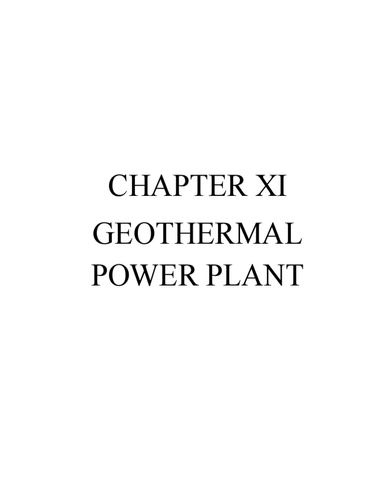 XI Geothermal Power Plant | PDF | Steam | Enthalpy