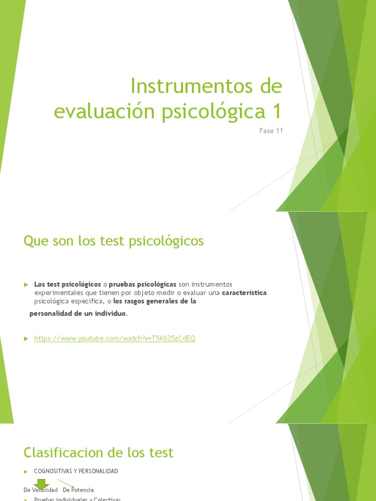Instrumentos de Evaluación Psicológica 1: Fase 11 | PDF | Validez ...