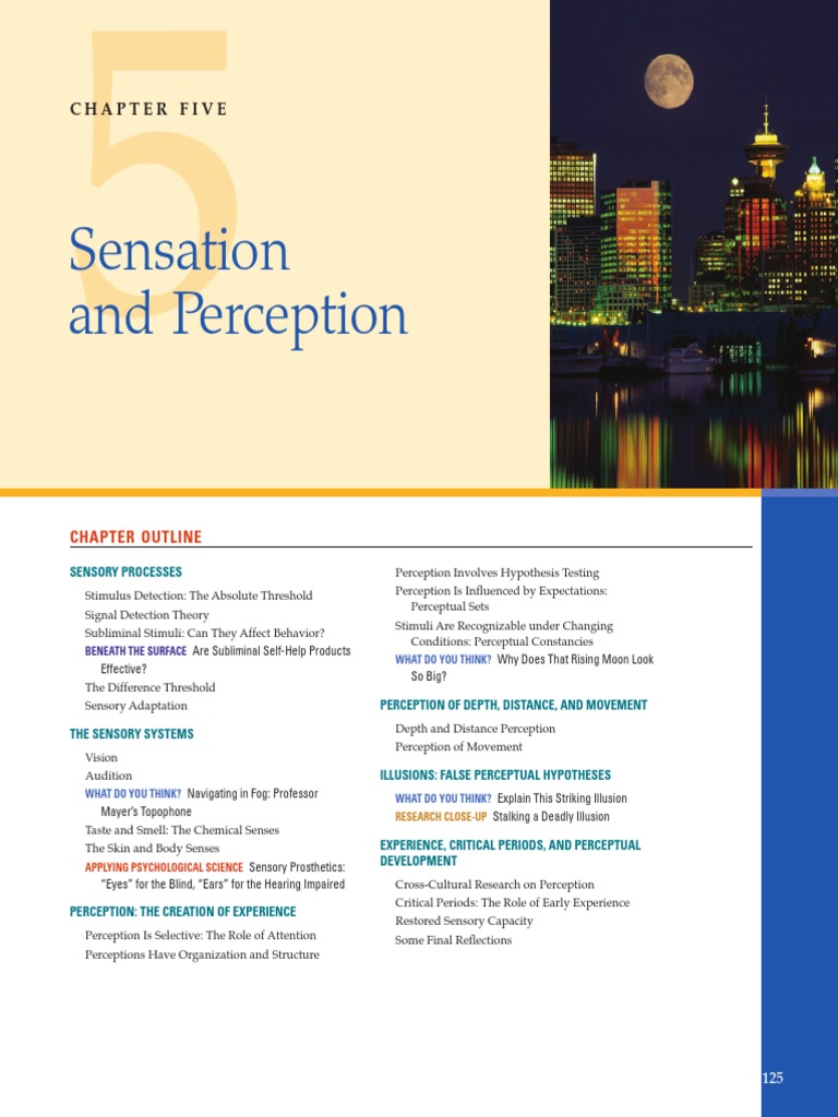 Sensation and Perception: Chapter Five | PDF | Perception | Senses