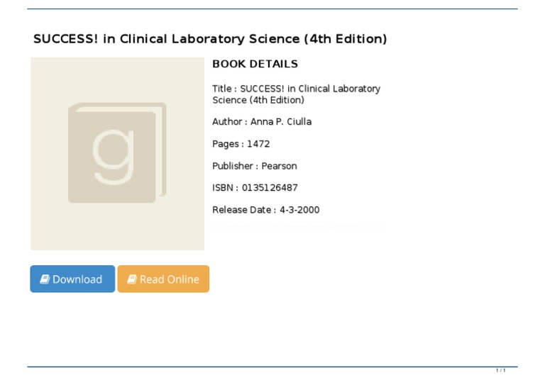 SUCCESS! Clinical Lab Science 4th Ed. | PDF | Book Formats | Written ...