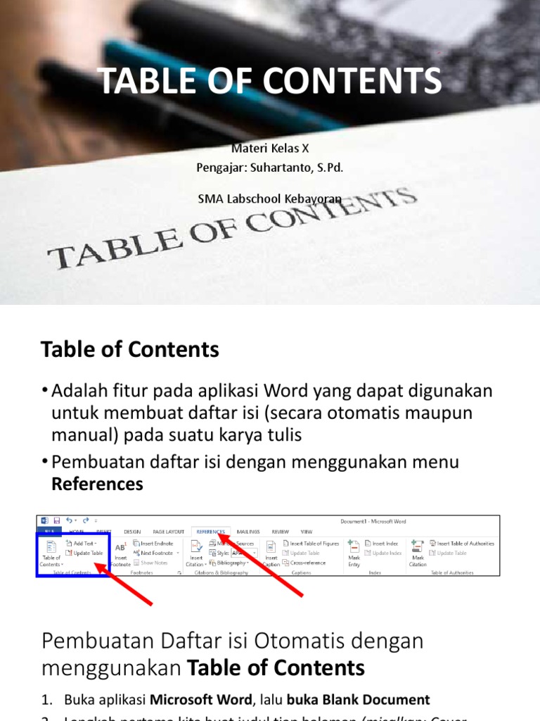 Materi 3 - Table of Contents - X Mipa 2 | PDF | Seni