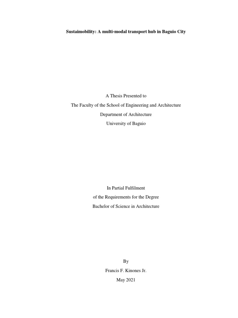 Baguio City Multi-modal Transport Hub | PDF | Transport | Sustainability