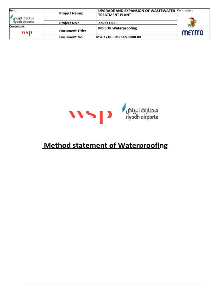 Mos Waterproofing | PDF | Occupational Safety And Health | Consultant