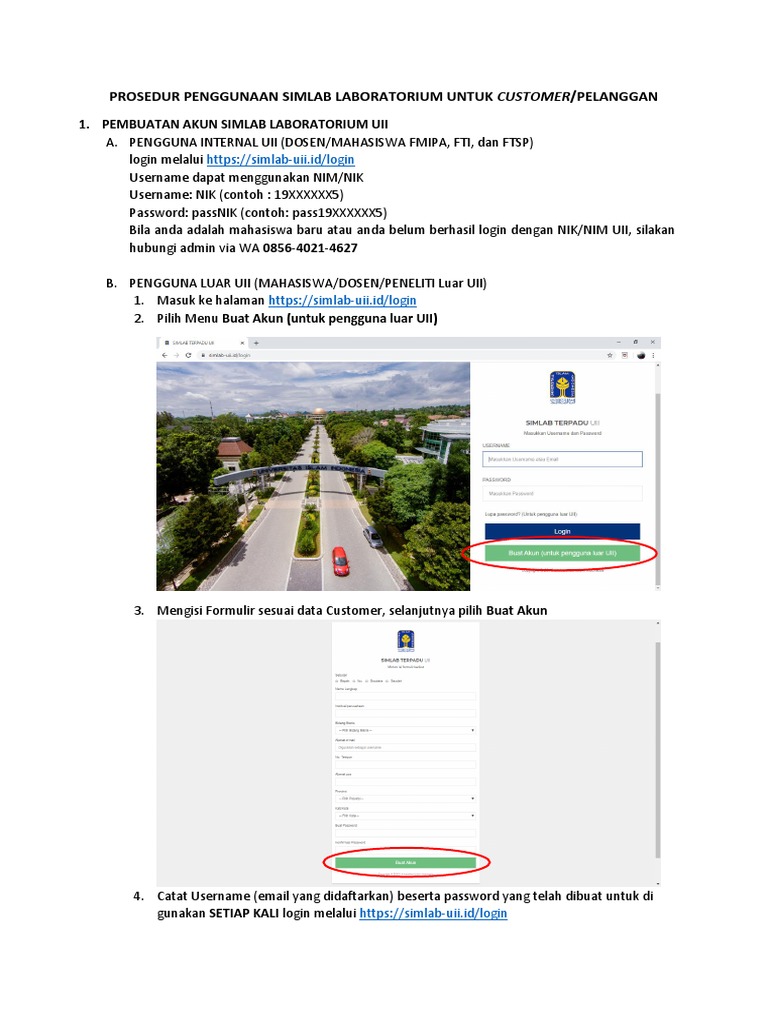Prosedur Penggunaan SIMLAB UII | PDF