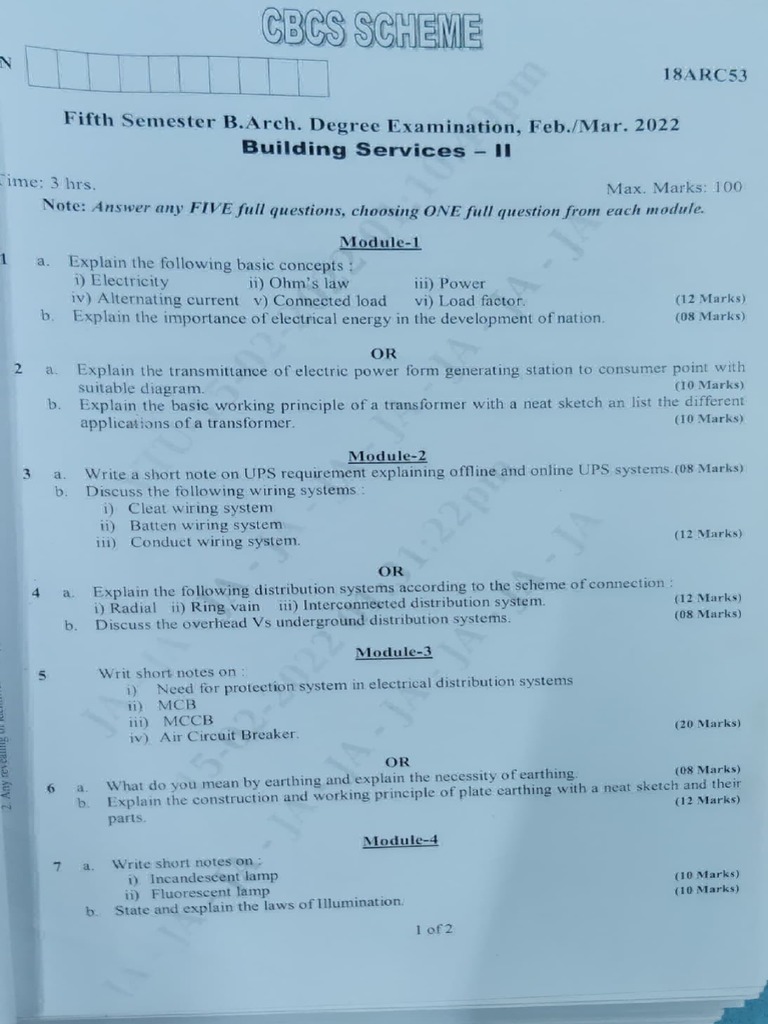 Building Services Exam Questions 2022 | PDF | Lighting | Electric Power ...