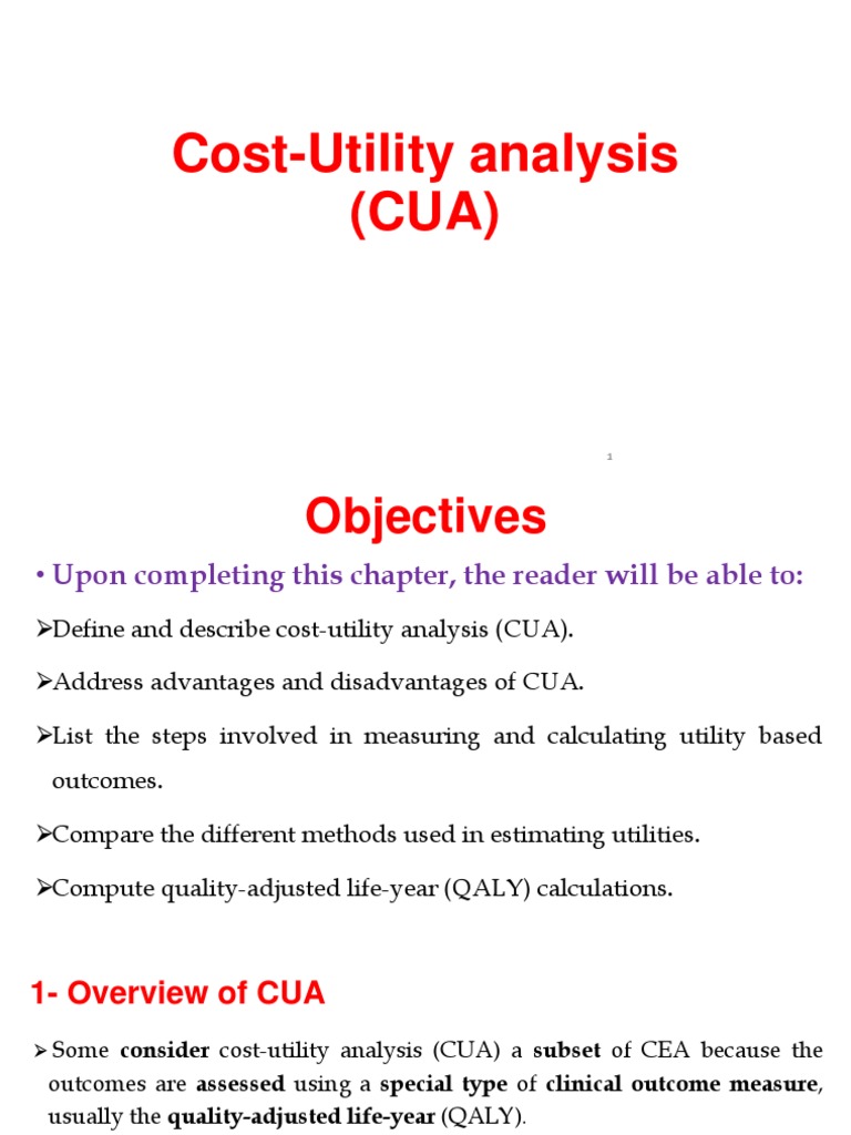 Cost-Utility Analysis (CUA) | PDF | Public Services | Medical Specialties