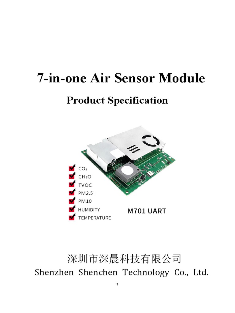 M701-UART Data Sheet | PDF | Sensor | Volatile Organic Compound